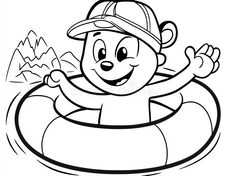Children Can Enjoy Coloring a Playful Cartoon Bear Using a Pool Float ...