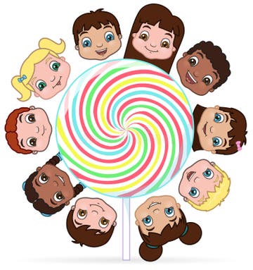 Kids Sharing Candy Stock Illustrations – 353 Kids Sharing Candy Stock ...