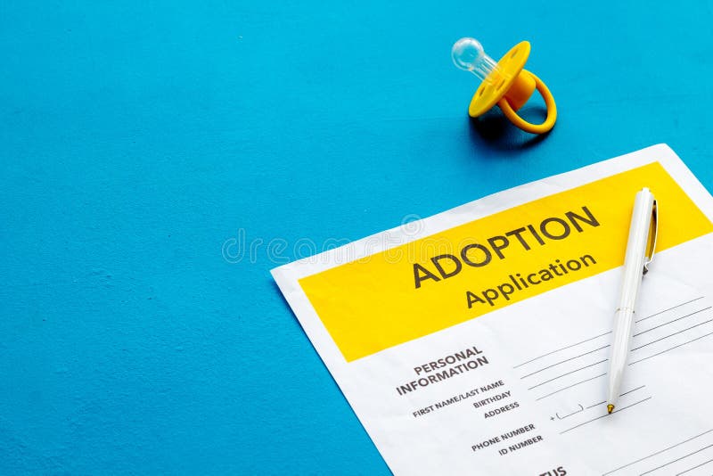 Children Care with Adoption Application and Toy on White Background ...