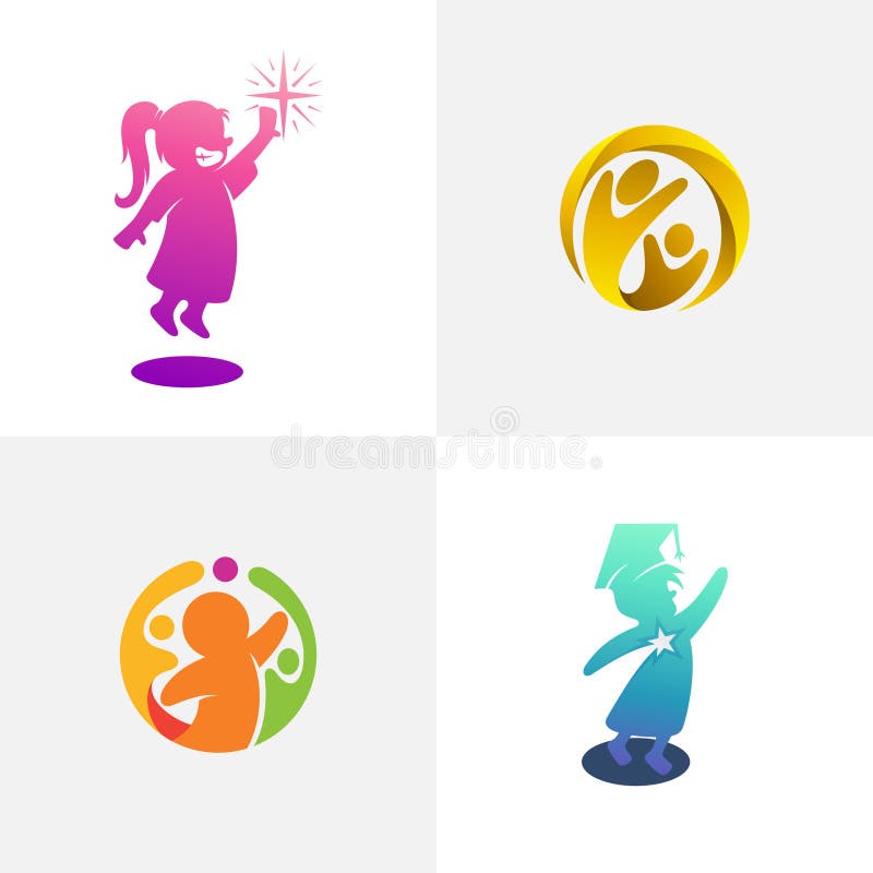 Children Care Logo with Combination Design, Unity Stock Vector ...