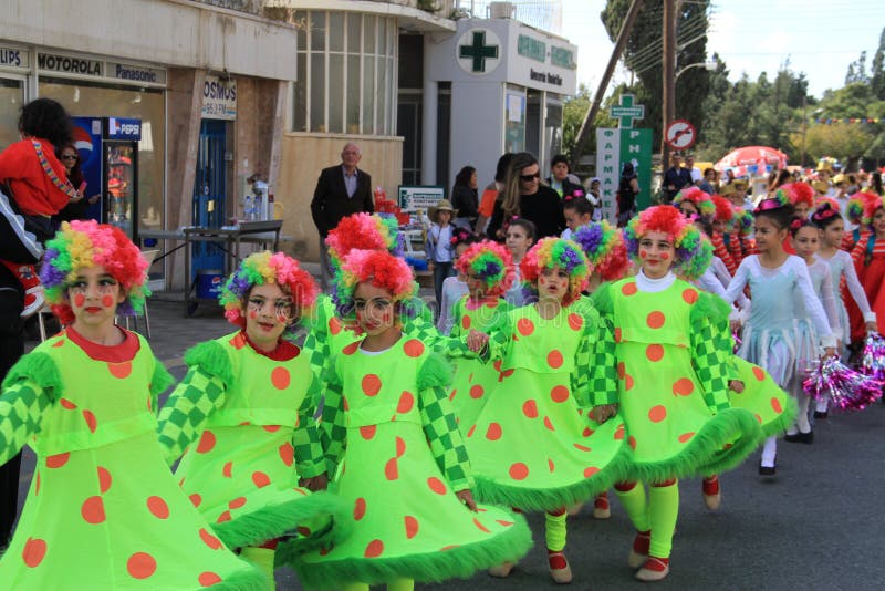 Children. Carnival in Cyprus. Editorial Stock Photo - Image of cheerful ...