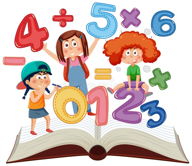 Children Cartoon Character with Math and Number Theme Stock Vector ...