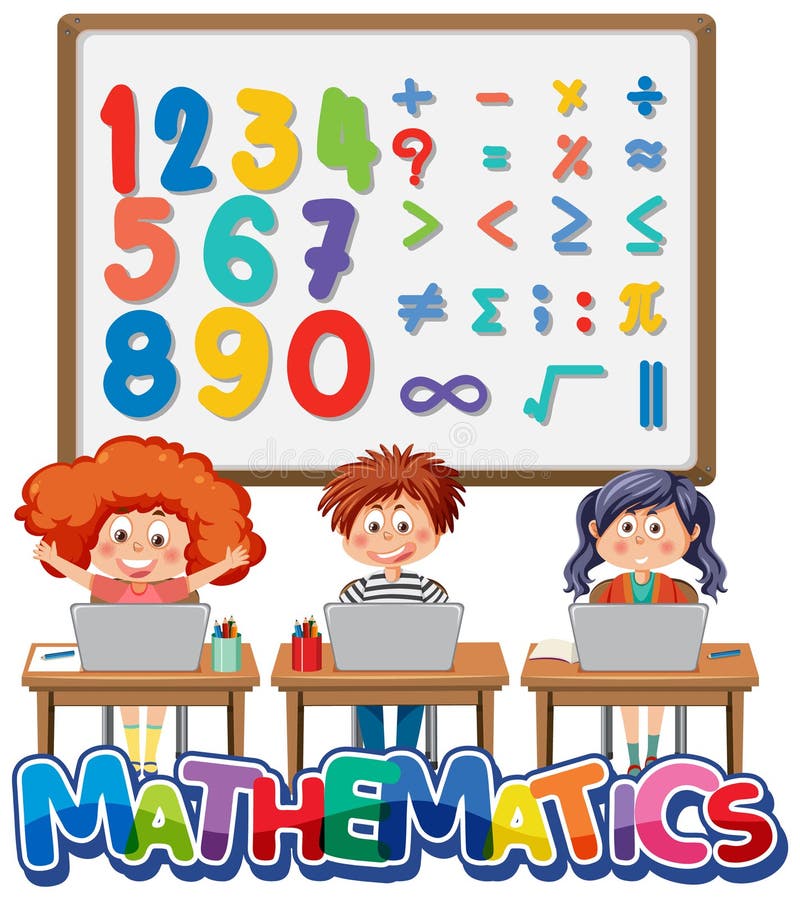 Children Cartoon Character with Math and Number Theme Stock Vector ...