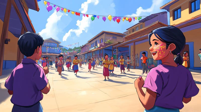 Children Celebrating at School during Children S Day Event Illustration ...