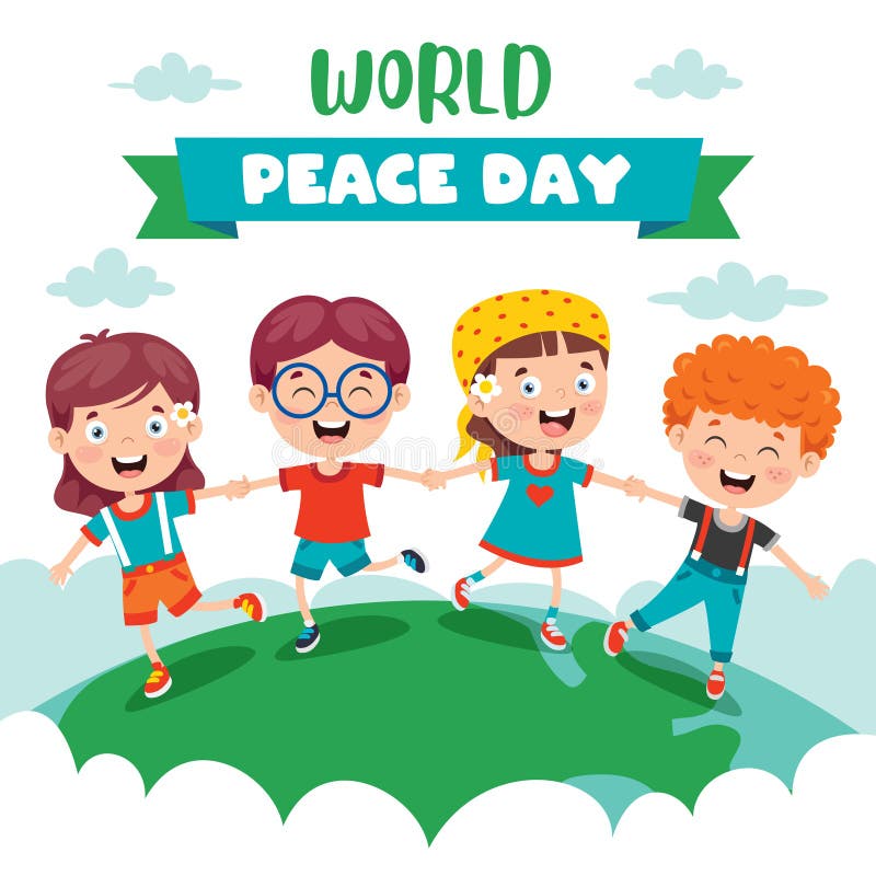 Children Celebrating World Peace Day Stock Vector - Illustration of ...
