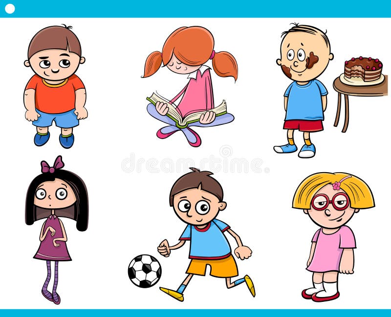 Children Characters Cartoon Set Stock Vector - Illustration of book ...