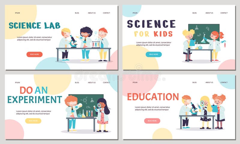 Children in Chemical Laboratory Doing Science Experiment in Flat Vector ...