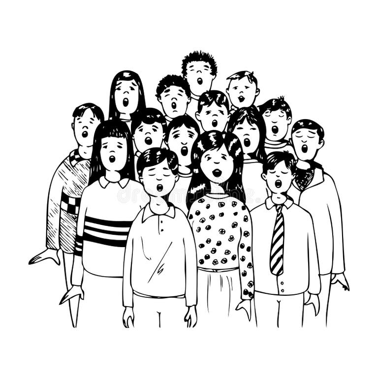 Children Choir Drawing Stock Illustrations – 406 Children Choir Drawing ...