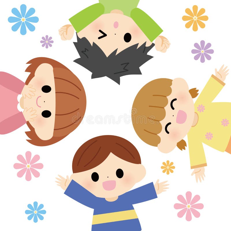 Children in a circle stock vector. Illustration of activity - 187393837