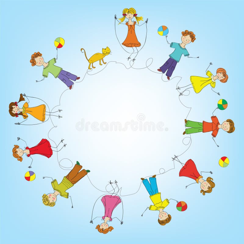 Children in a circle stock vector. Illustration of healthy - 27776796