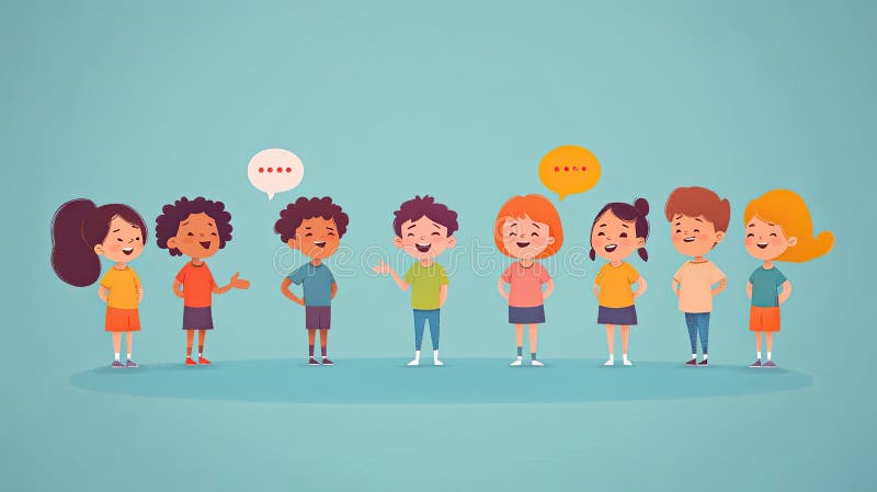 Children Talking Languages Stock Illustrations – 48 Children Talking ...