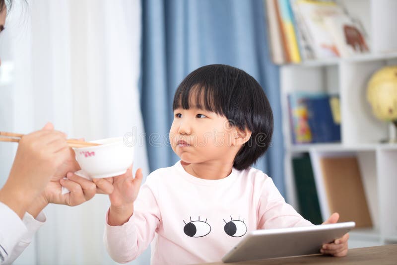 Children in Class on Tablet while Eating Stock Photo - Image of ...