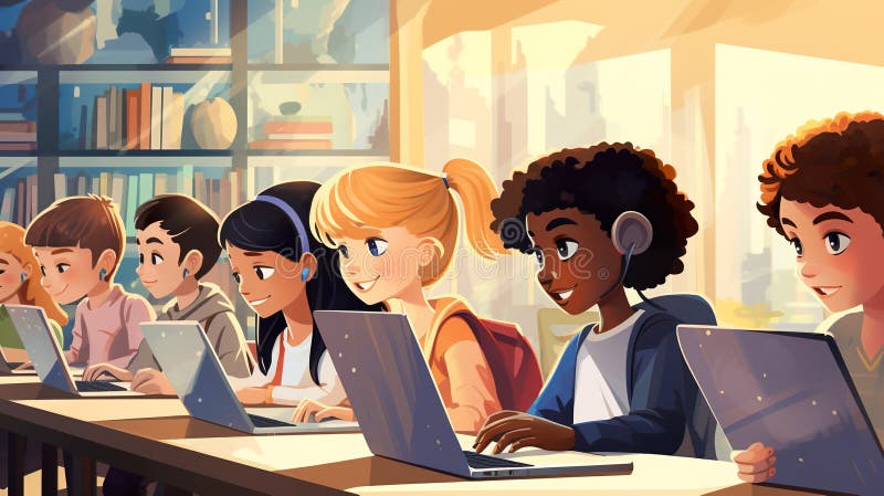 Generative AI Classroom SchoolInterior of Clean Spacious Classroom ...