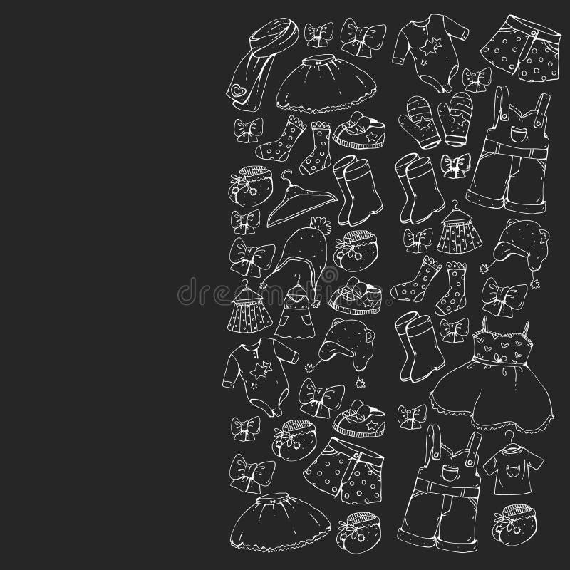 Children Clothes. Background for Babies, Kids Patterns. Stock Vector ...