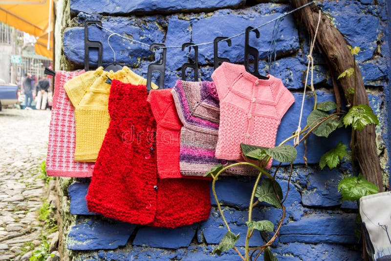 Children Clothes Hung Drying Outdoors Stock Image - Image of clothes ...