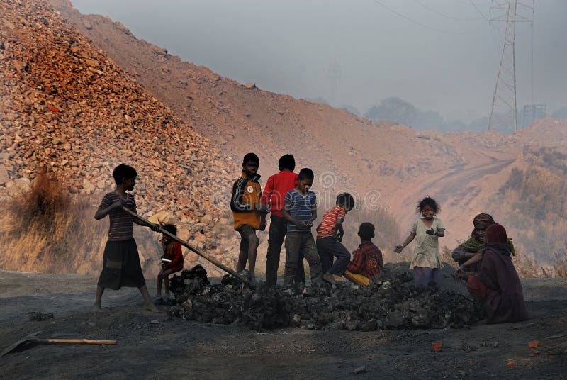 Children at the Coalmine Area Editorial Stock Photo - Image of quarries ...