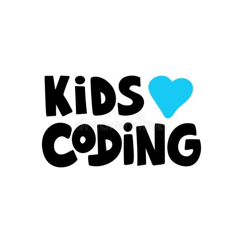 Kids Coding Camp- Hand Drawn Lettering Stock Illustration ...