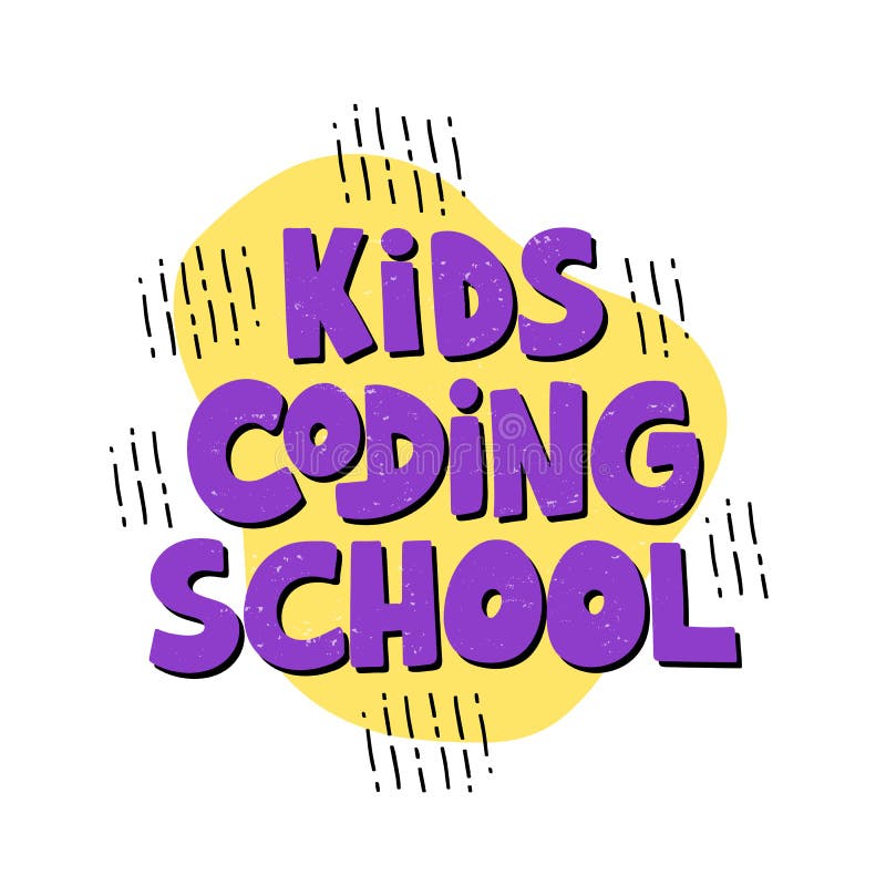 Kids Coding Camp- Hand Drawn Lettering Stock Illustration ...