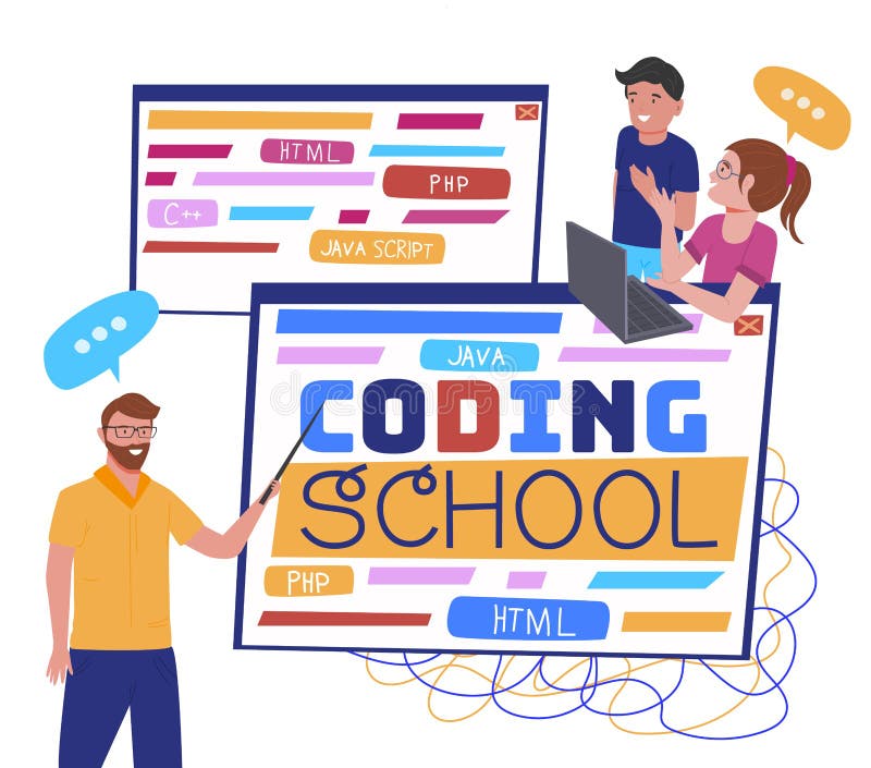 Children Coding School. Teamwork during Informatics Lesson. Stock ...