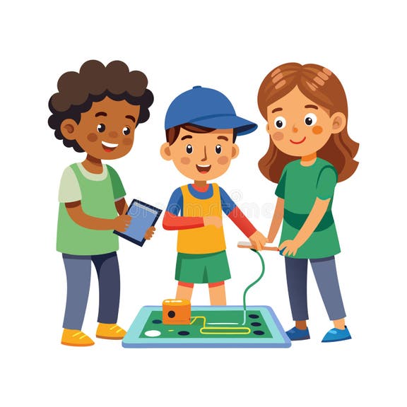 Children Collaborating on a STEM Project with Electronic Components and ...