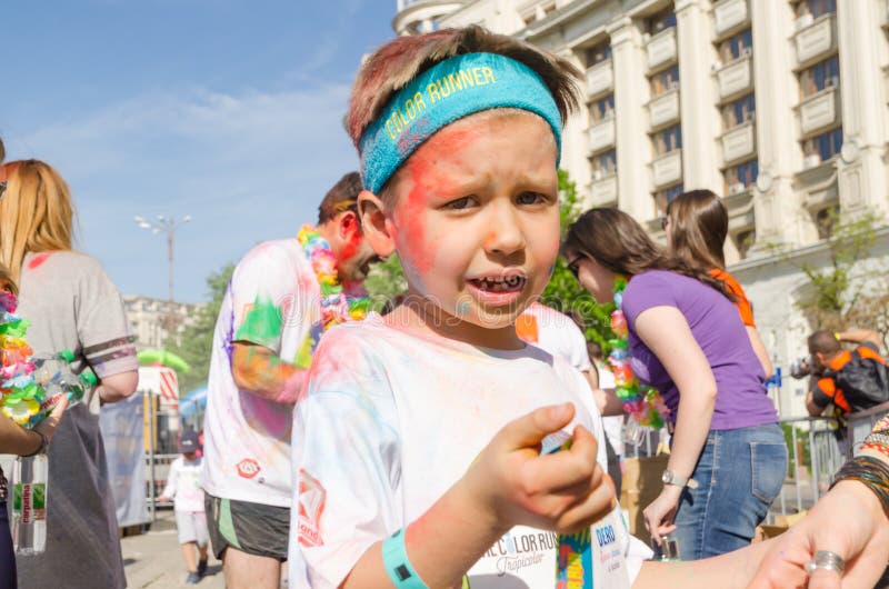 Children at the Color Run editorial photo. Image of dust - 69997641
