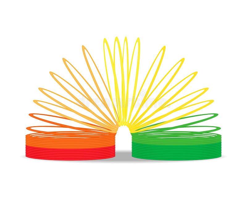 Children Colored Toy Plastic Spiral Spring Stock Vector - Illustration ...