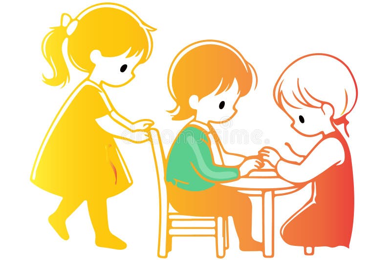 Children Communication with Others Stock Vector - Illustration of ...