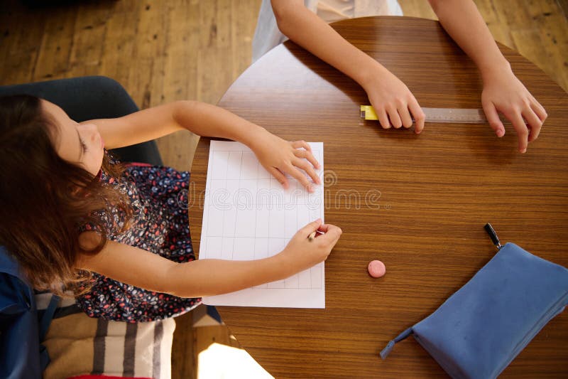 Children Completing Educational Activity Stock Photo - Image of indoor ...