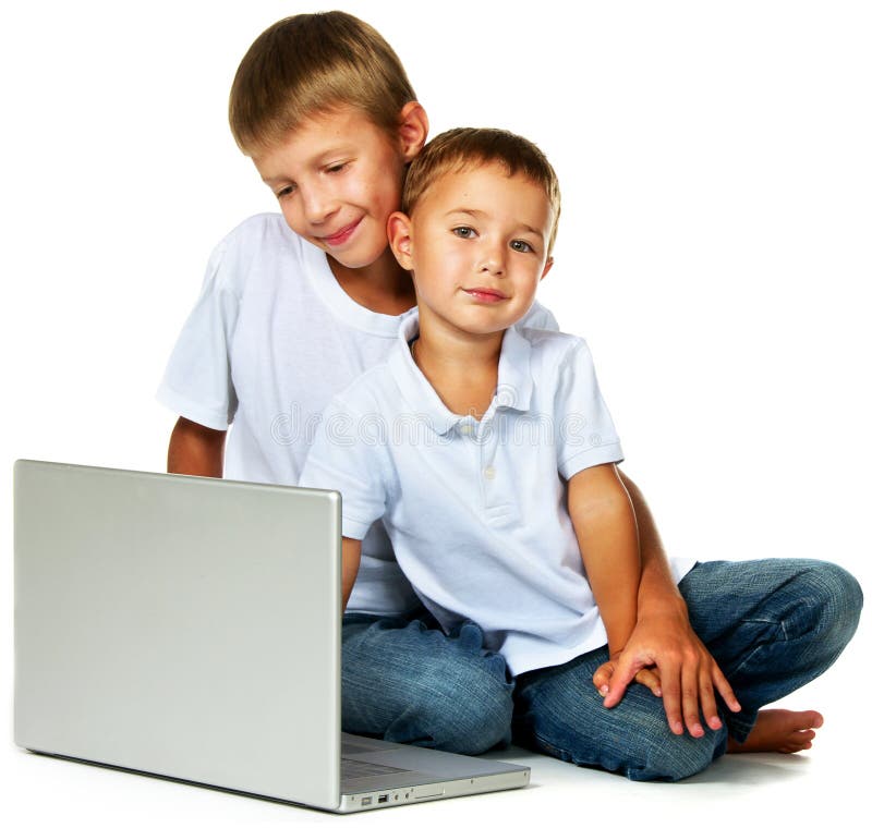Family computer stock image. Image of cheerful, little - 13867377