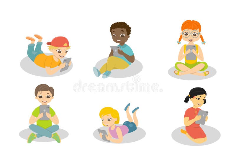 Kindergarten Children Learn How To Use Computers Stock Image - Image of ...