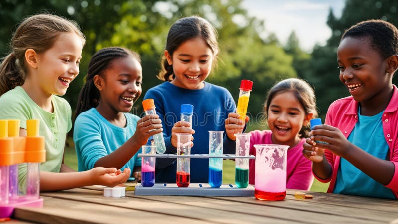 Children Conducting Science Experiments Outdoors – Hands-on Learning ...