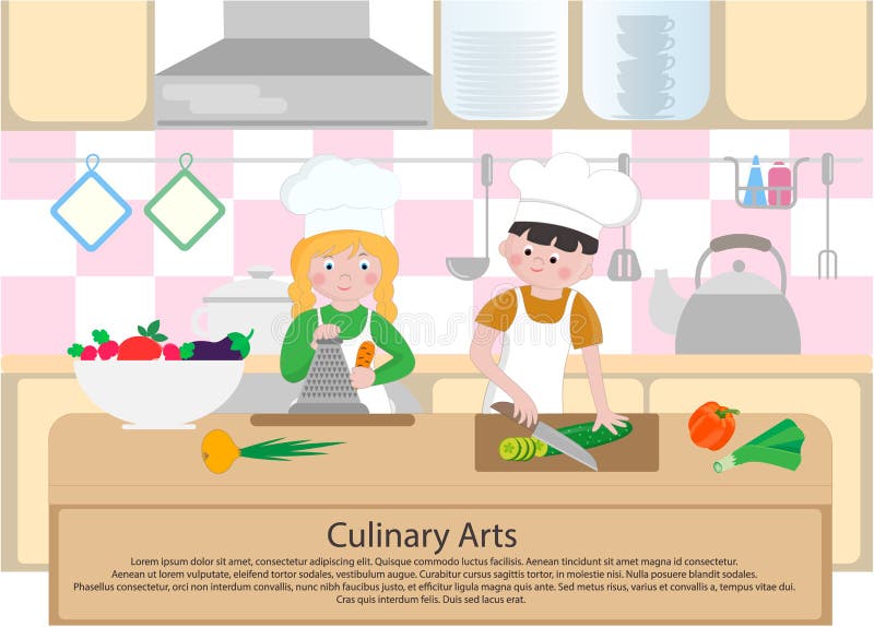 Children Cook in the Kitchen. Culinary Arts Concept. Cooking Class ...