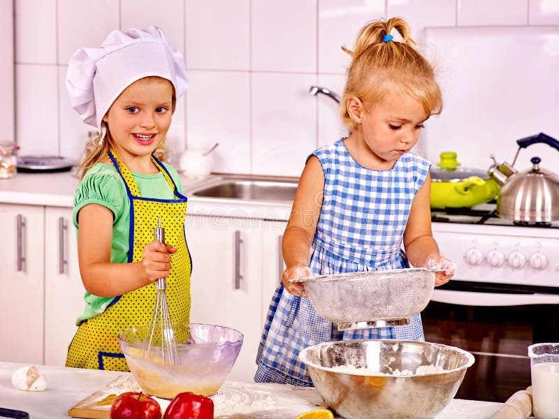 Children Cooking Breakfast at Kitchen Stock Photo - Image of preparing ...