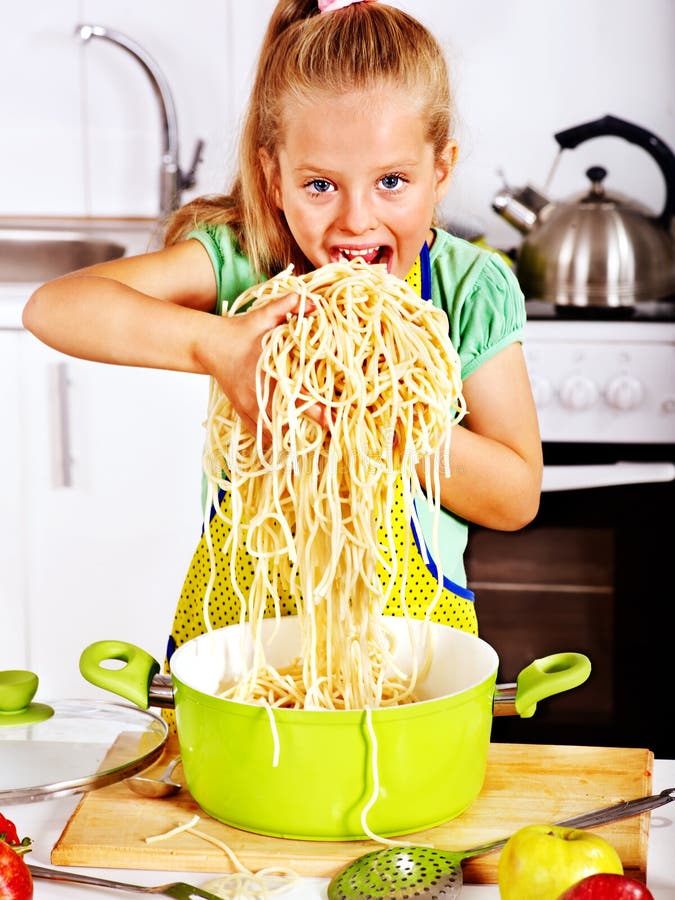 Children Cooking at Kitchen. Stock Image - Image of nutrition, cooker ...