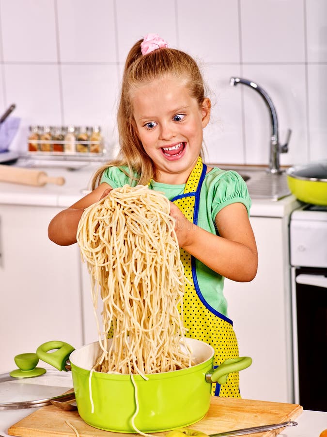 Children Cooking at Kitchen Stock Image - Image of family, apron: 53064909