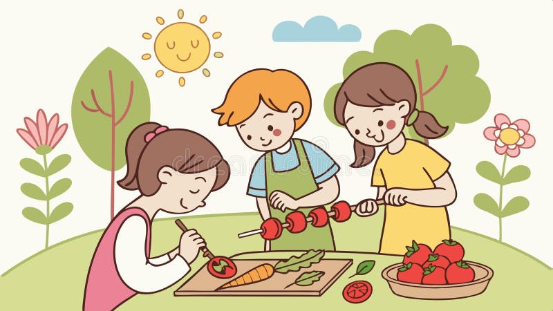Children Cooking Together in Kitchen, Teamwork, Kids Culinary Activity ...