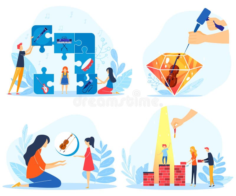 Children Creative Achievements Vector Illustration, Cartoon Flat Parent ...