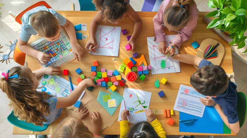 Children Creatively Engage in Collaborative Art Projects, Building ...