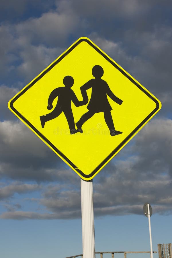 Children Crossing Sign stock photo. Image of kids, clouds - 33683108