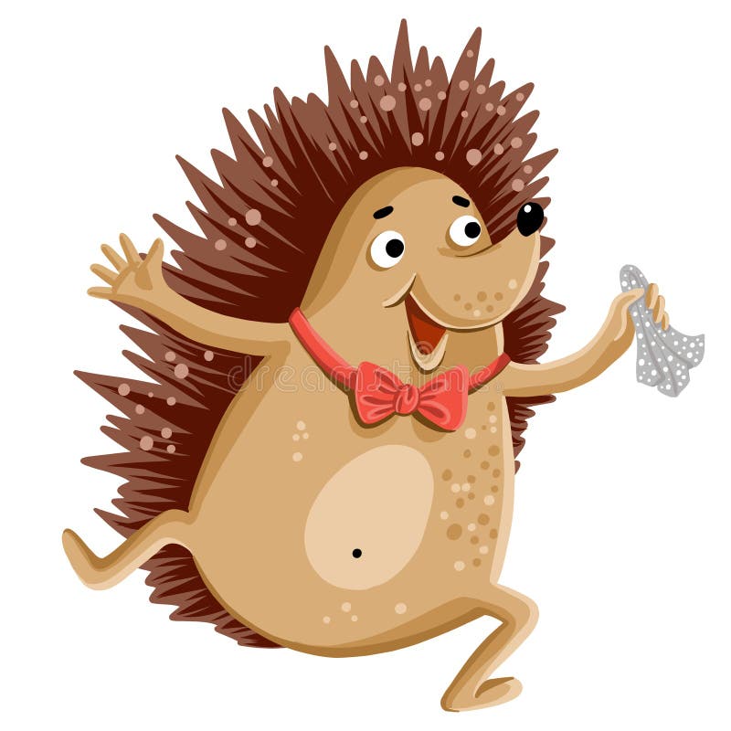 Children Cute Forest Animal, Dancing Hedgehog Stock Vector ...