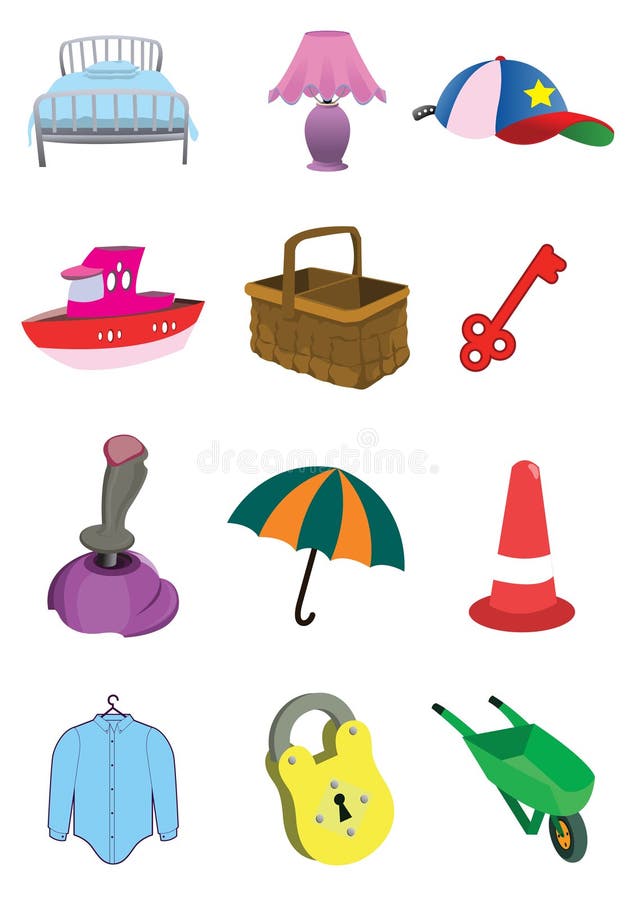Children Cute Items in Vector Stock Vector - Illustration of children ...