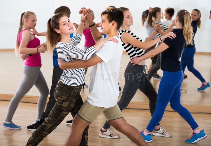 Children at Dance Lesson in Education Classroom Stock Image - Image of ...