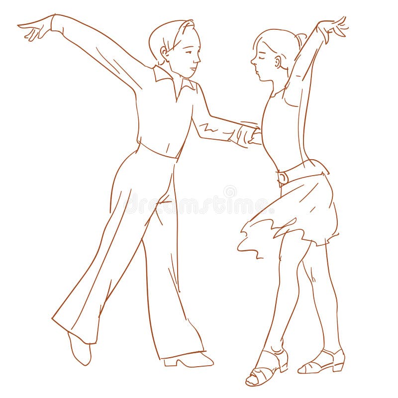 Children dancing couple stock vector. Illustration of dress - 70947742