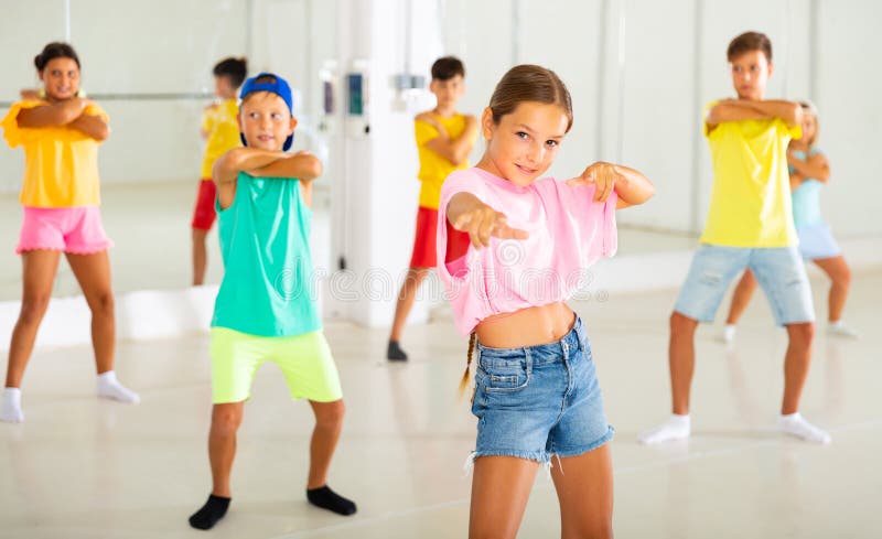 Children Dancing Hip-hop in Studio Stock Image - Image of activity ...