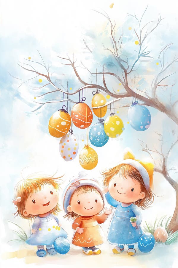 Children Delight in a Playful Easter Celebration, Surrounded by ...
