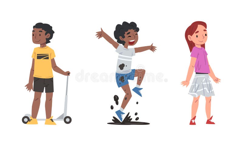 Children Demonstrating Good and Bad Behavior Set Cartoon Vector ... Children Demonstrating Good and Bad Behavior Set Cartoon Vector ...