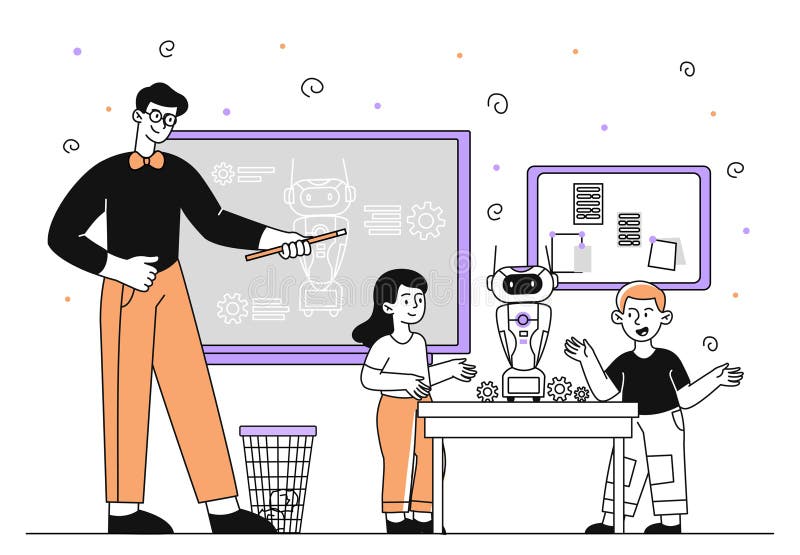 Children Design Robot Vector Simple Stock Vector - Illustration of ...