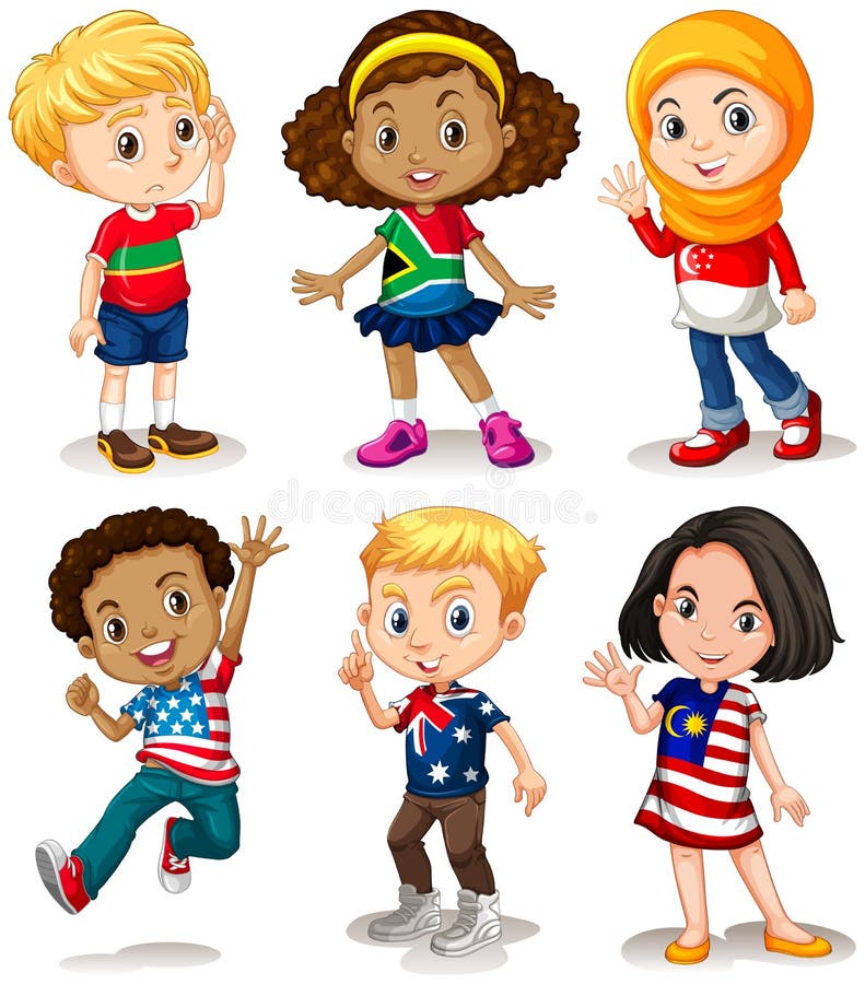 Children from Different Countries Stock Vector - Illustration of little ...