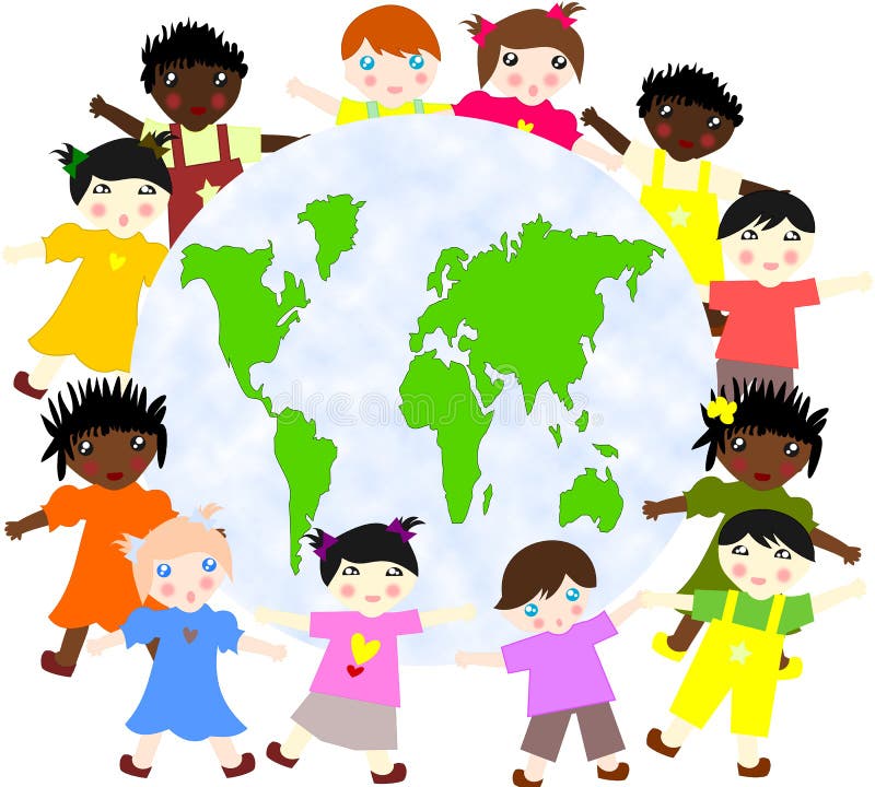 Happy Children Cartoon Different Races Stock Vector - Illustration of ...