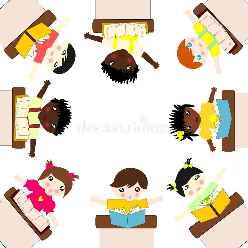Children of Different Races are on the Green Planet Stock Illustration ...